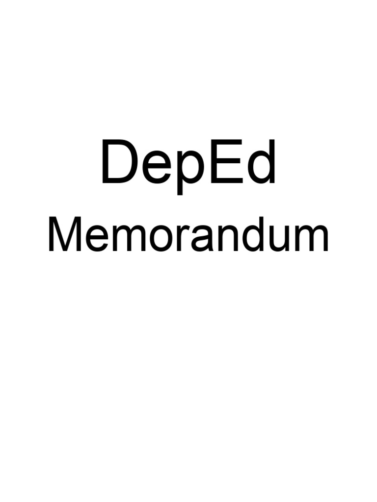 DepEd Memorandum | PDF