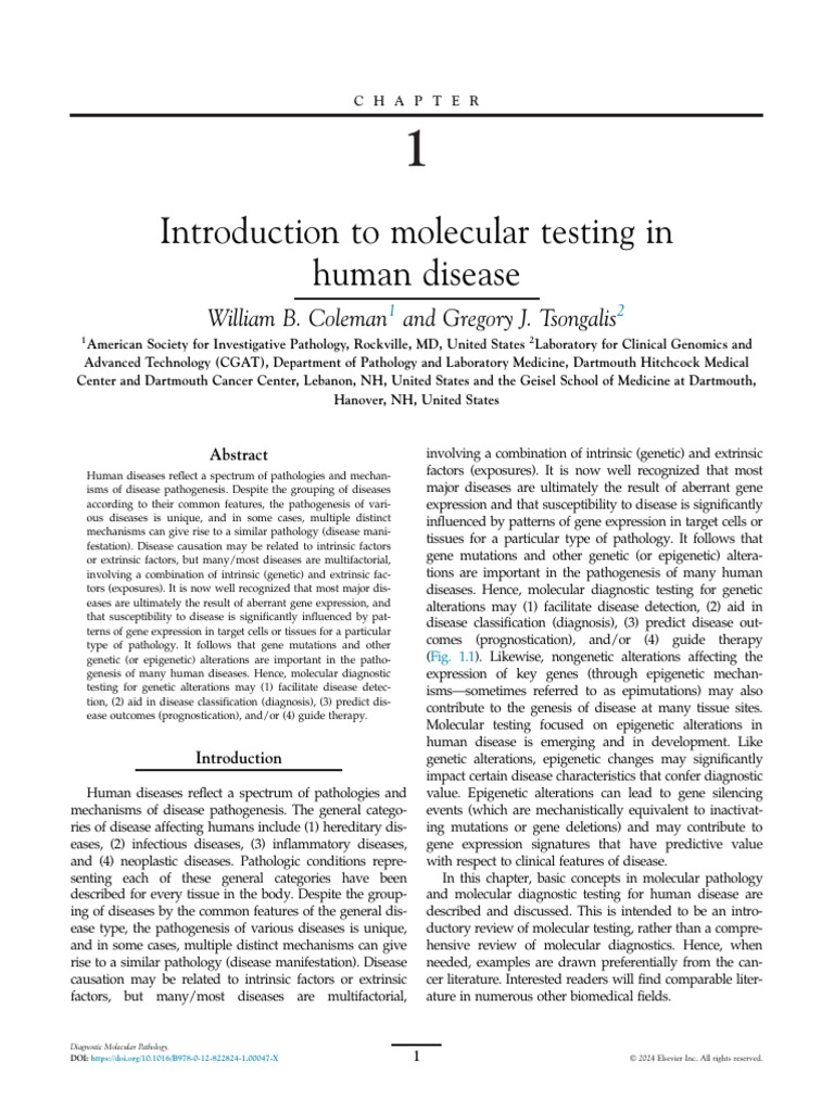 Molecular Testing in Human Disease | PDF | Cancer | Epigenetics