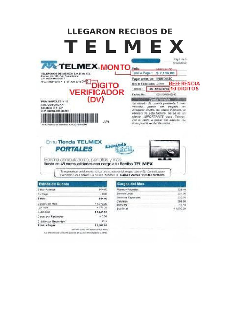 Recibo de Telmex | PDF