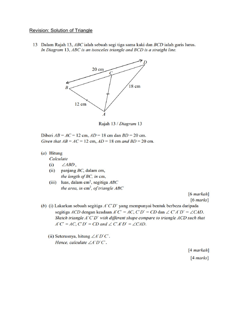 Revision - Solution of Triangle | PDF | Teaching Methods & Materials ...