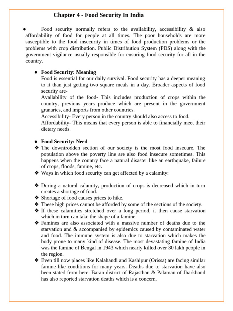 Food Security in India | PDF | Food Security | Famine