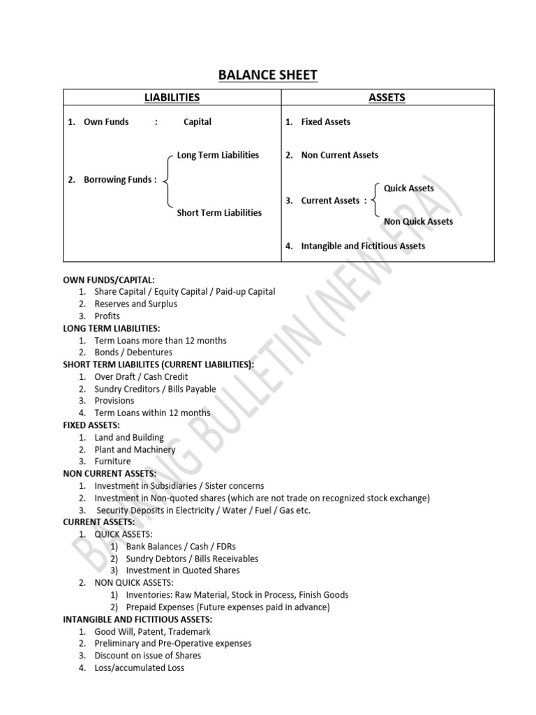 Comprehensive Balance Sheet Overview | PDF