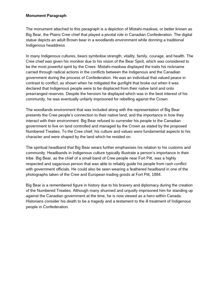 Canadian Monument Essay | PDF | Indigenous Peoples Of North America ...