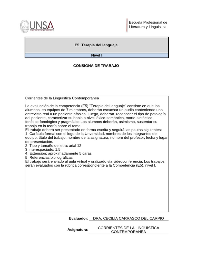 Corrientes de La Linguistica Contemporanea - Formato de Consigna ... Corrientes de La Linguistica Contemporanea - Formato de Consigna ...
