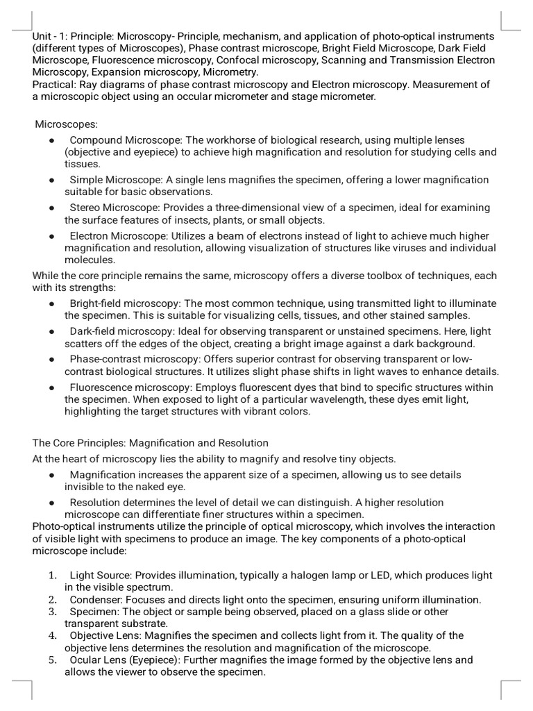 BIOPHYSICS NOTES | PDF | Gel Electrophoresis | Microscope