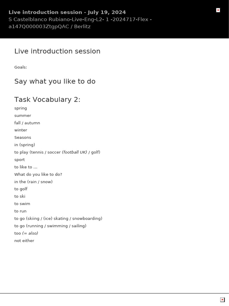 Live Introduction Session | PDF