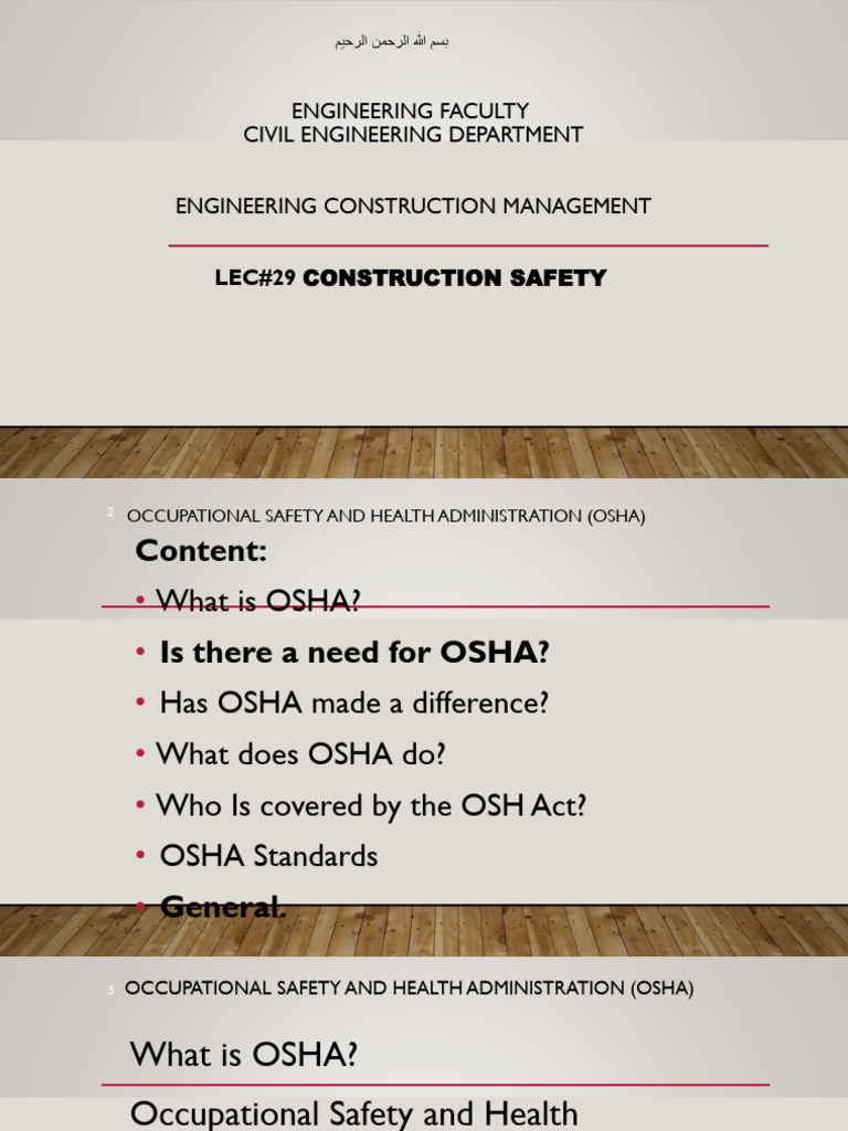 LEC-29 - ECM Construction Safety | PDF | Occupational Safety And Health Administration ...