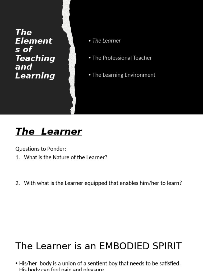 Elements of Effective Teaching & Learning | PDF | Learning | Teachers