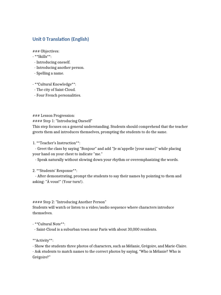 Unit 0 Translation Detailed English | PDF