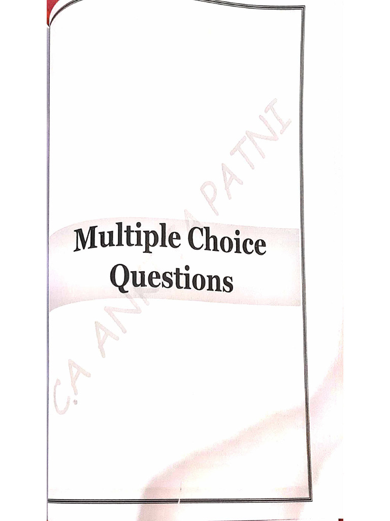 MCQ Question Bank | PDF