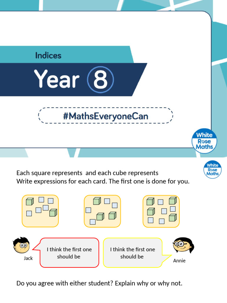 Year 8 Indices Exemplar Questions and Answers Spring b3 | PDF ...