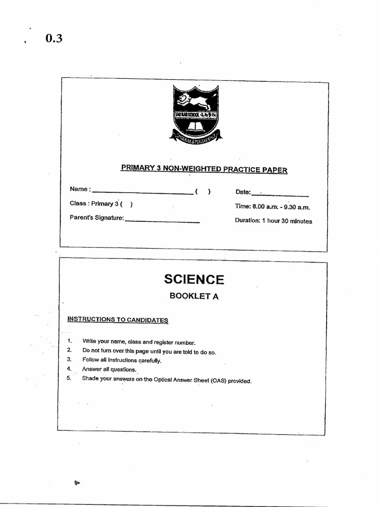 P3 Science 2023 WA1 Taonan | PDF