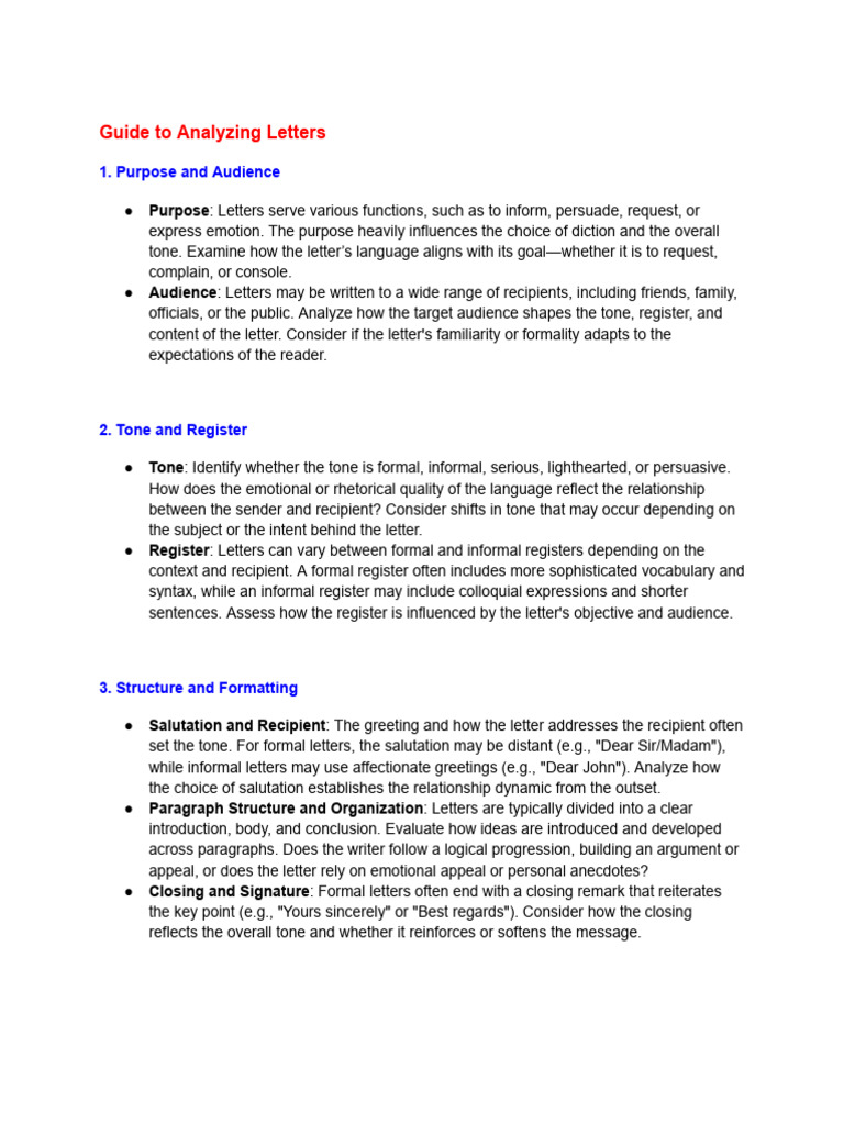 Guide To Analyzing Letters - English IB | PDF | Logos | Rhetoric
