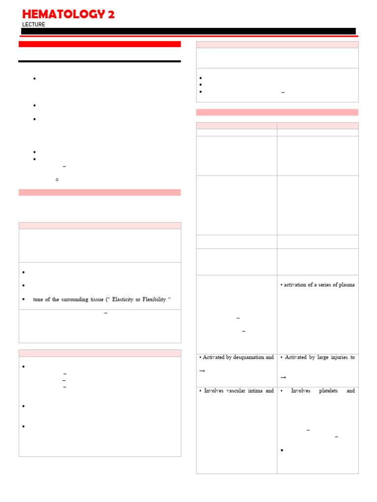 Chapter 1 Part 2 | PDF | Coagulation | Hemostasis