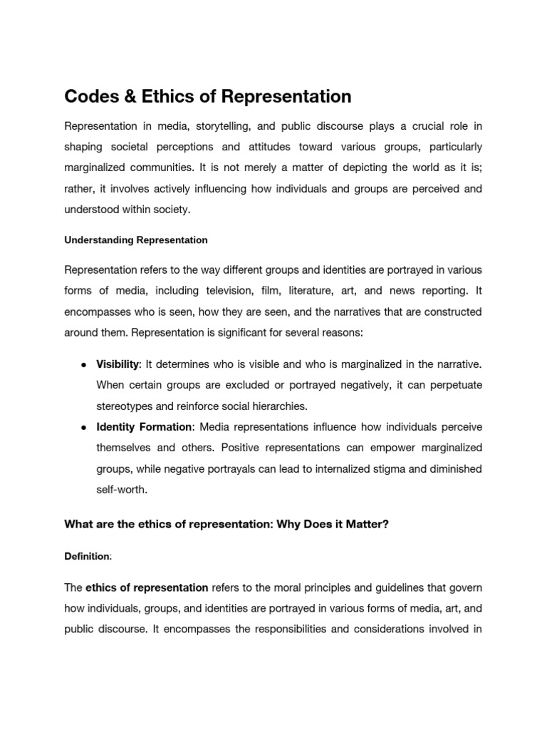 Codes & Ethics of Representation | PDF | Africa | Stereotypes