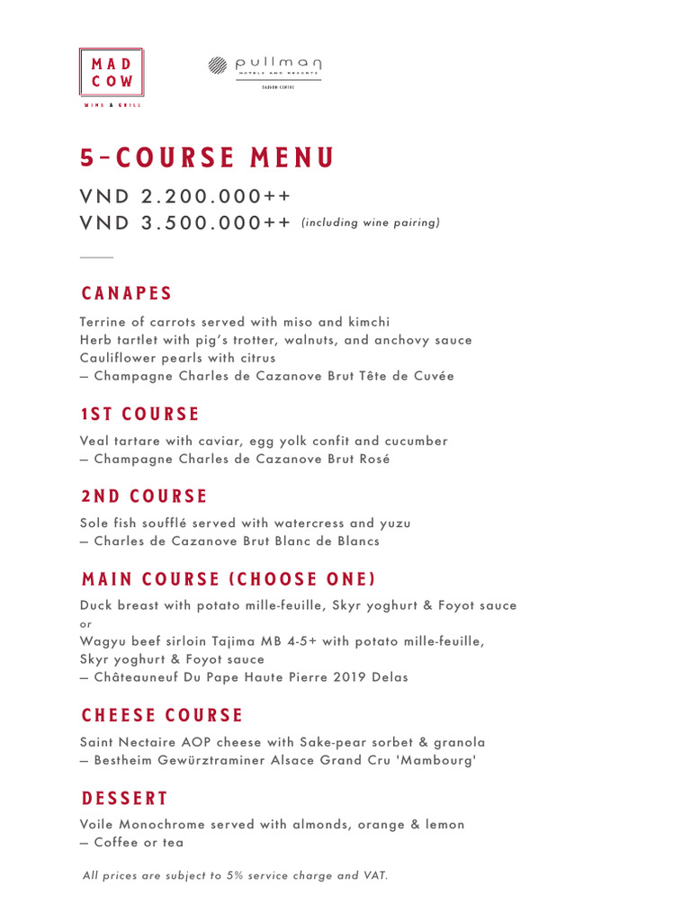 MC X Charles Coulombeau Menu | PDF