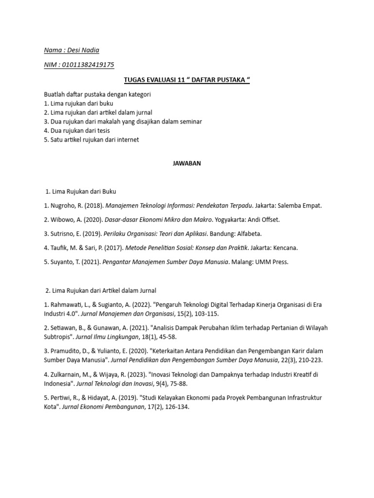 Contoh Dapus | PDF | Ilmu Sosial | Seni