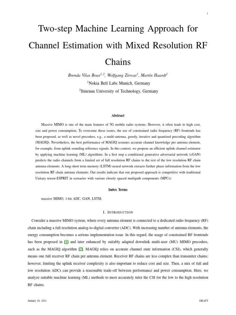 Two-Step Machine Learning Approach For | PDF | Mimo | Applied Mathematics