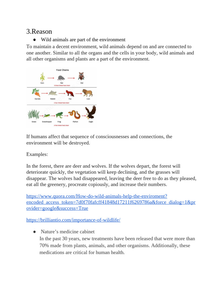 Importance of Wild Animals in Ecosystems | PDF | Science & Mathematics