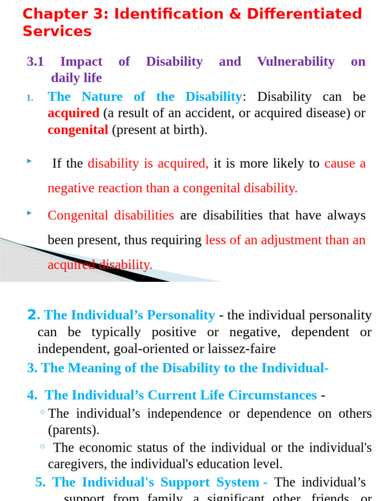 Acquired vs Congenital Disabilities Explained | PDF | Disability ...