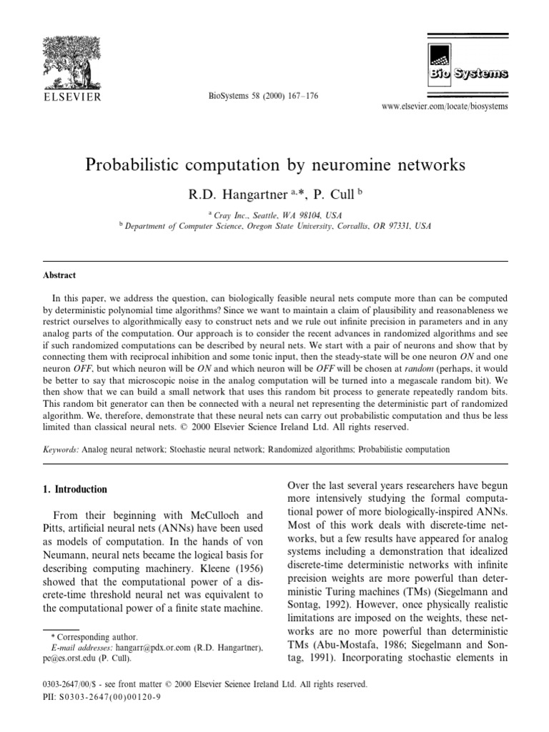Probabilistic Computation by Neuromine N | PDF | Mathematics | Applied Mathematics