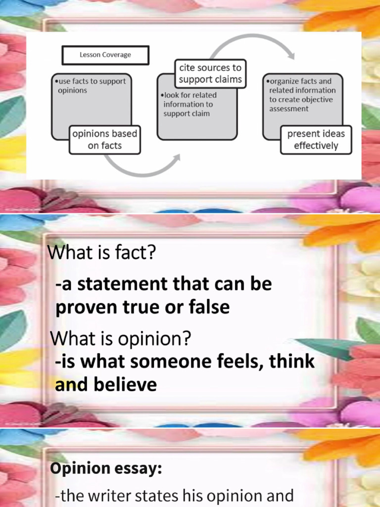 EAPP 11 Forms Opinions Based On Facts | PDF | Reason | Car