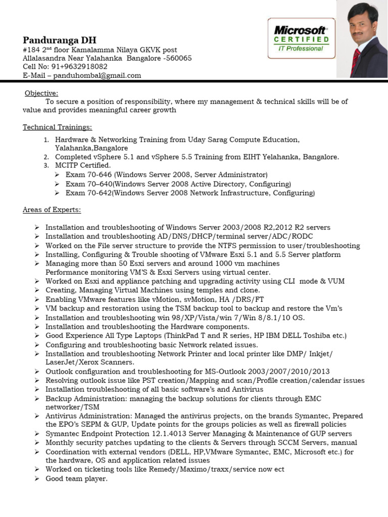 PANDURANGA_Wintel(1).doc | PDF | Active Directory | Server (Computing)