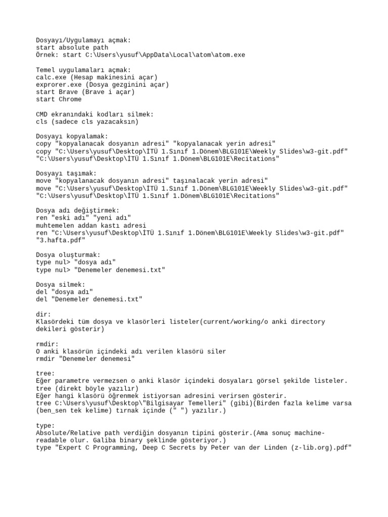 CMD Temel Kodlar | PDF