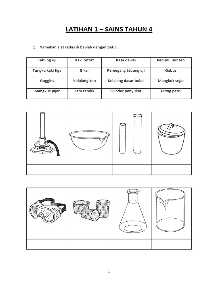 Latih Tubi Sains Tahun 4 Bab 1 | PDF