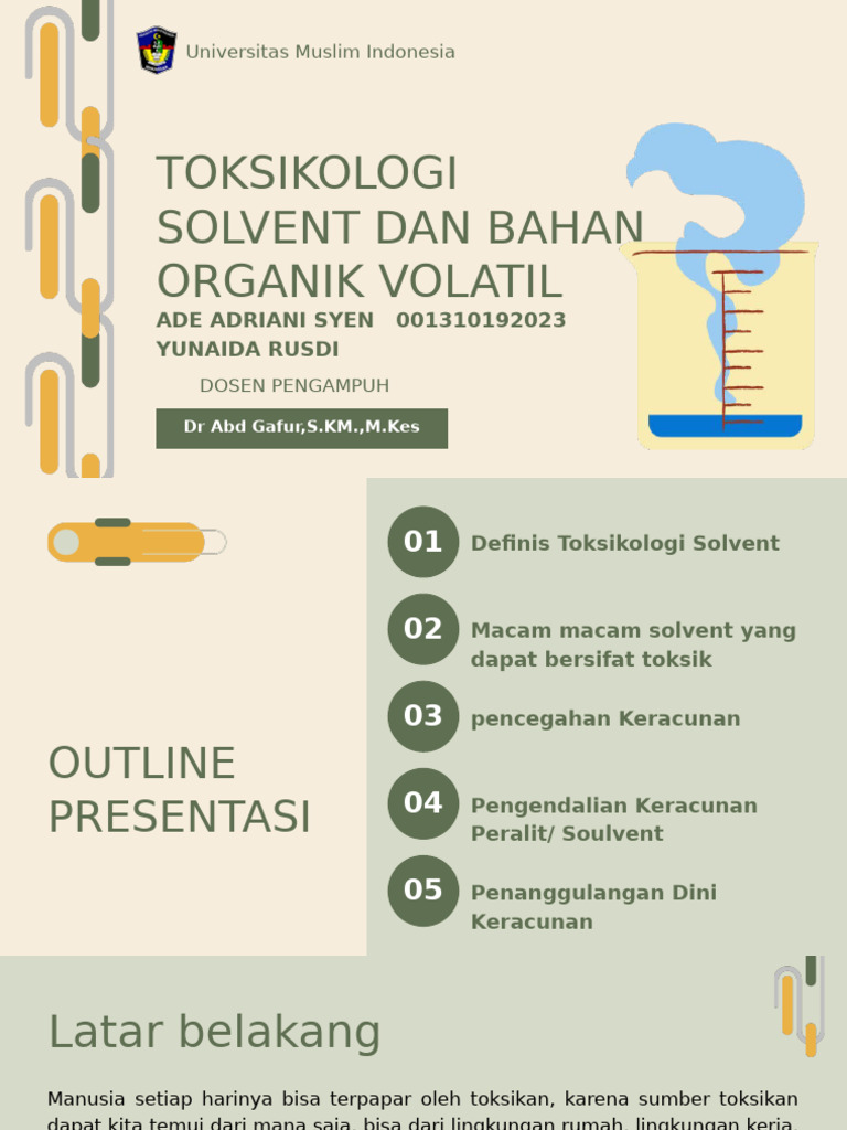 Toksikologi Solvent Dan Bahan Organik Volatil | PDF