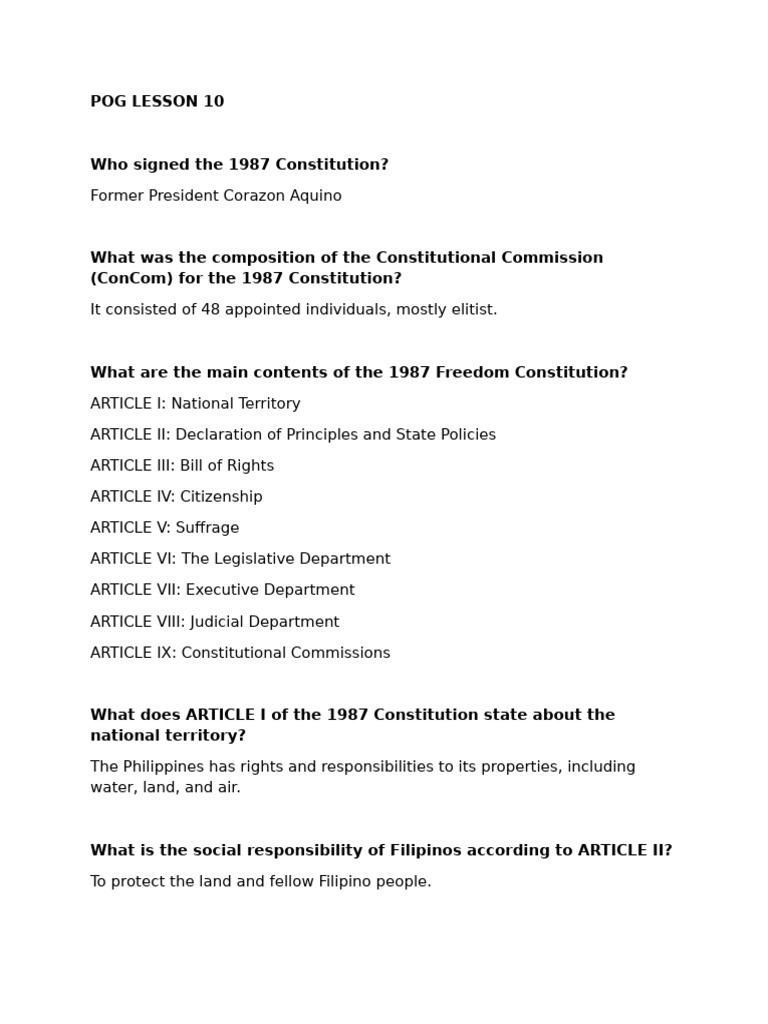 PPG Reviewer Lesson 10 | PDF | United States House Of Representatives ...