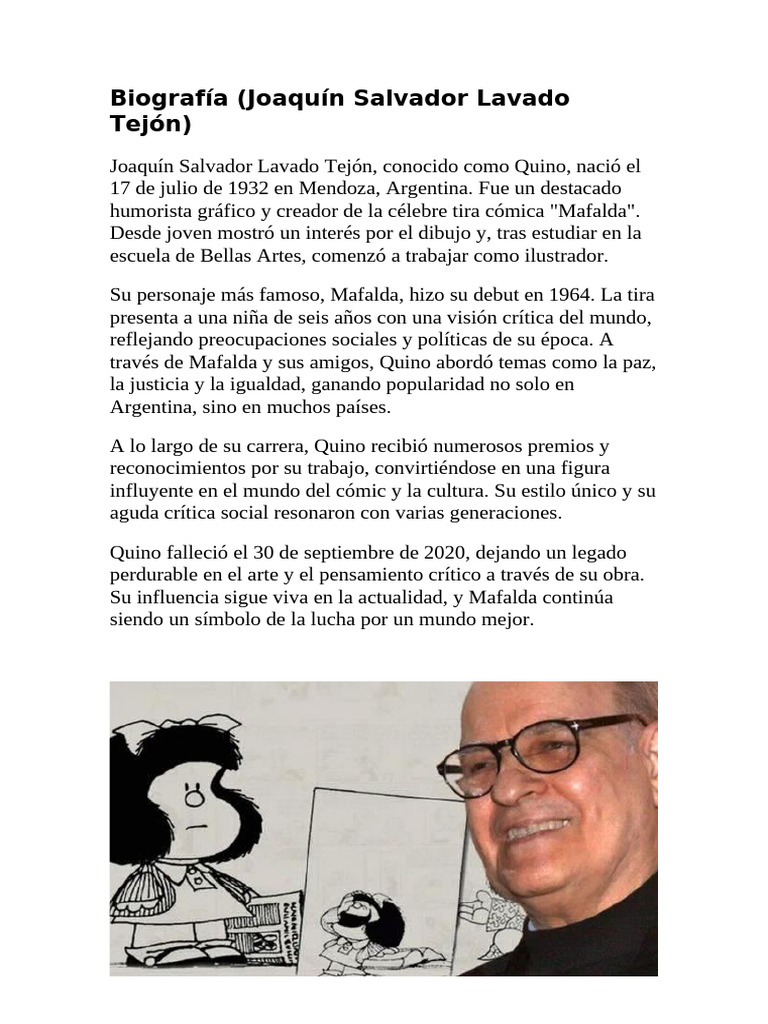 Biografía Quino | PDF