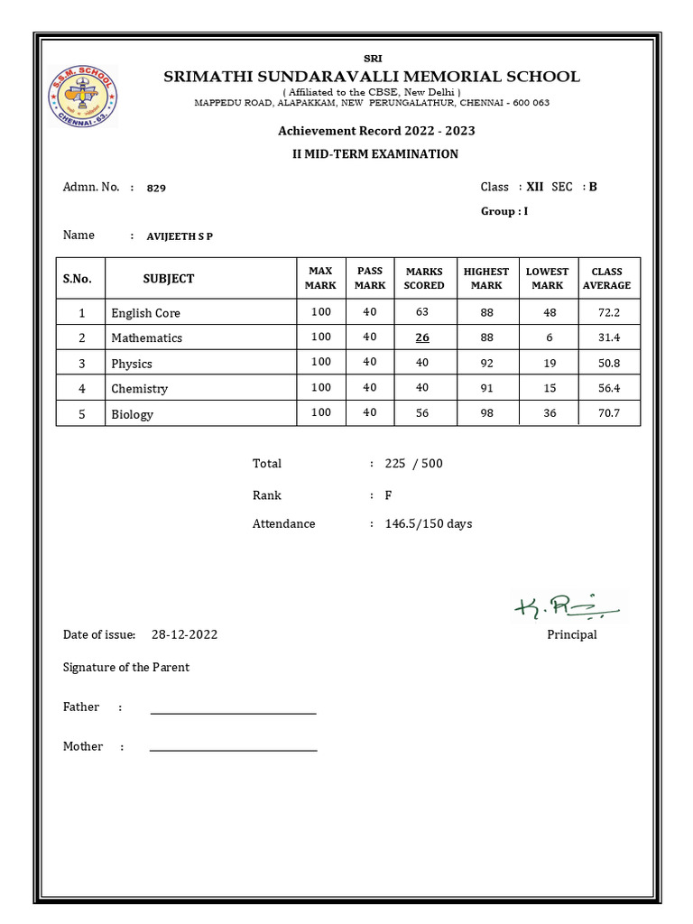 Srimathi Sundaravalli Memorial School: Achievement Record 2022 - 2023 ...