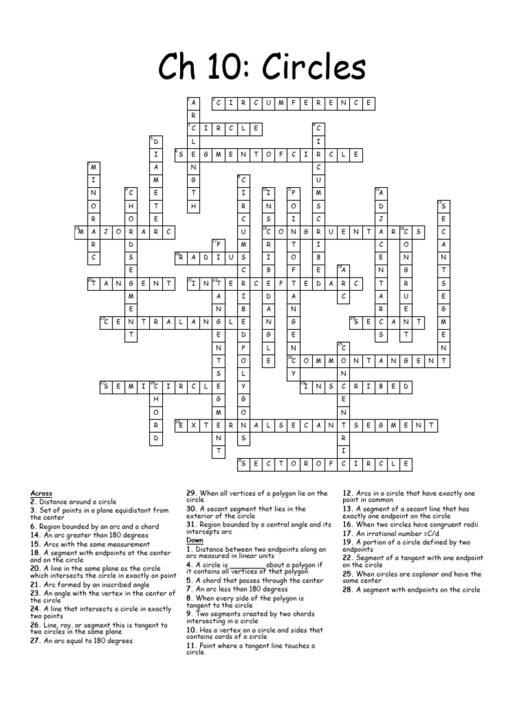 CH 10 Circles Answer Key-1 | PDF | Circle | Line (Geometry)