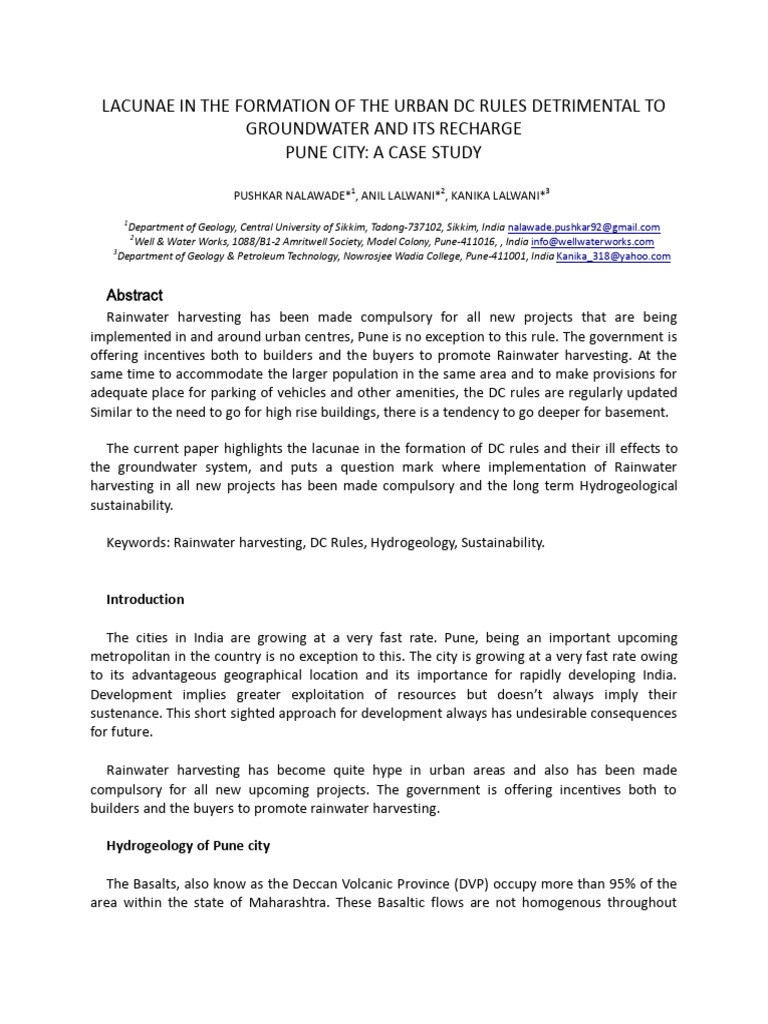 Lacunae in The Formation of The Urban DC Rules Detrimental | PDF ...