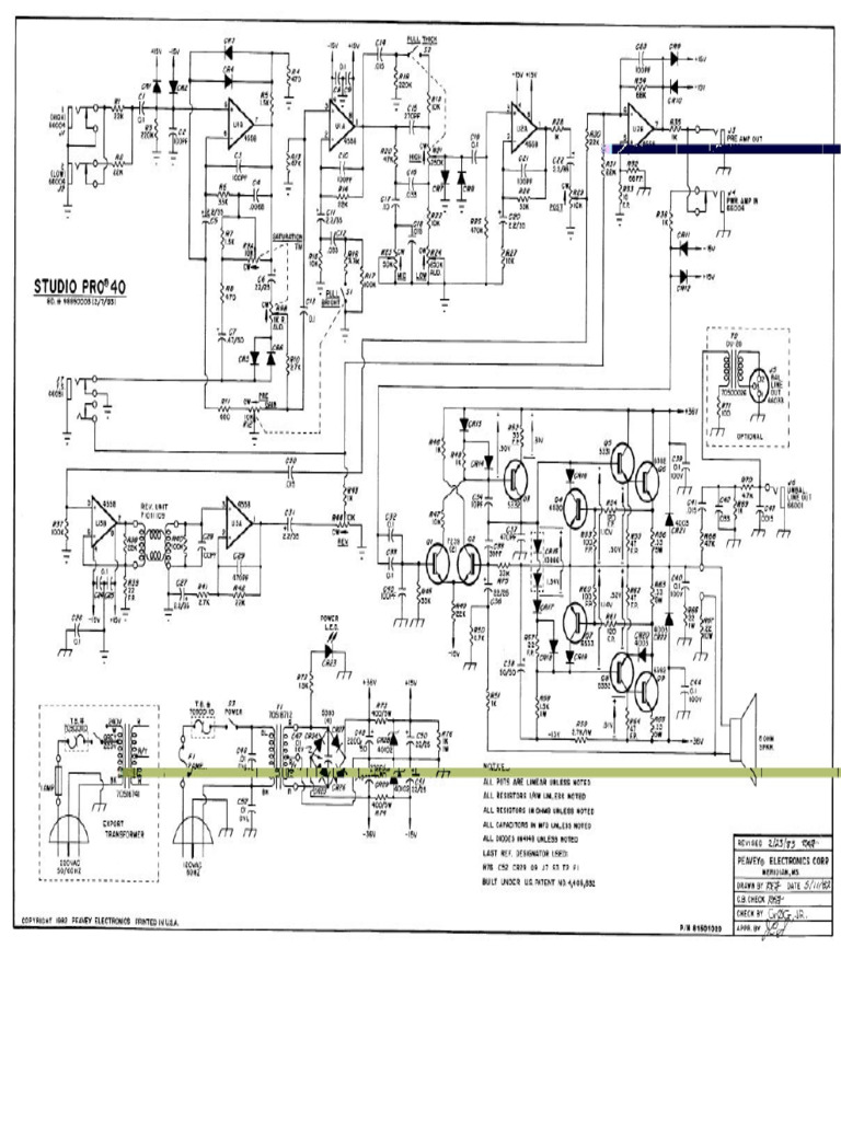 Peavey Studio Pro 40 Schematic | PDF