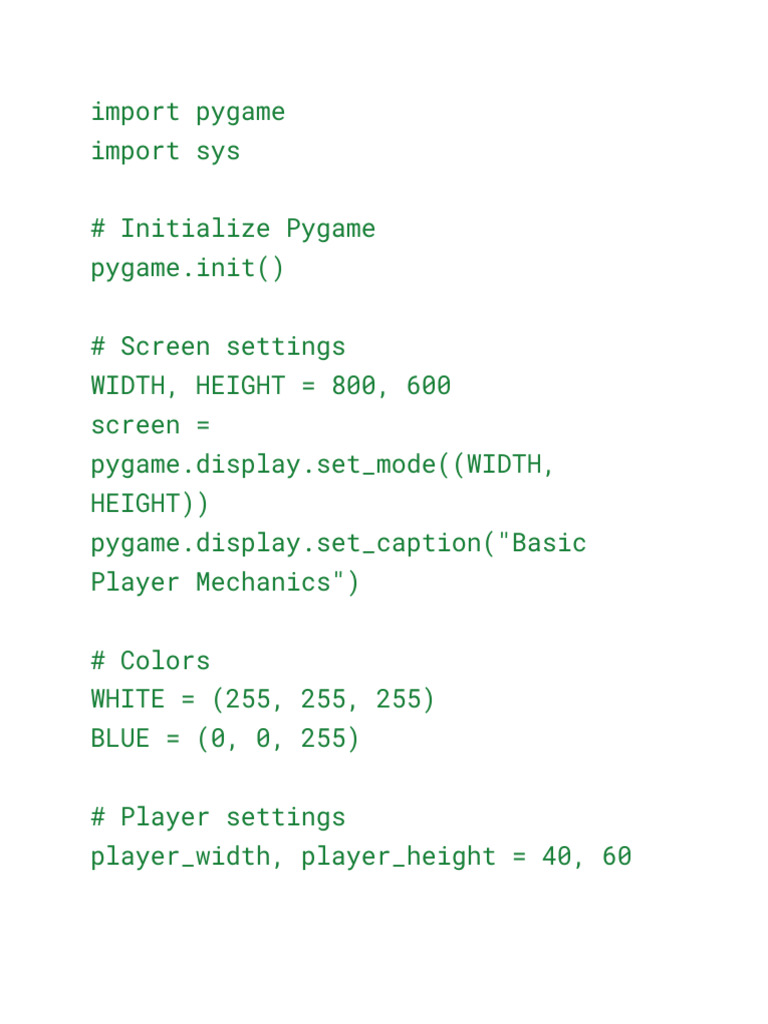 Basic Game Mechanics in Python | PDF Basic Game Mechanics in Python | PDF