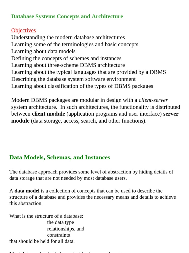 Data Models and Architecture | PDF | Databases | Data Model