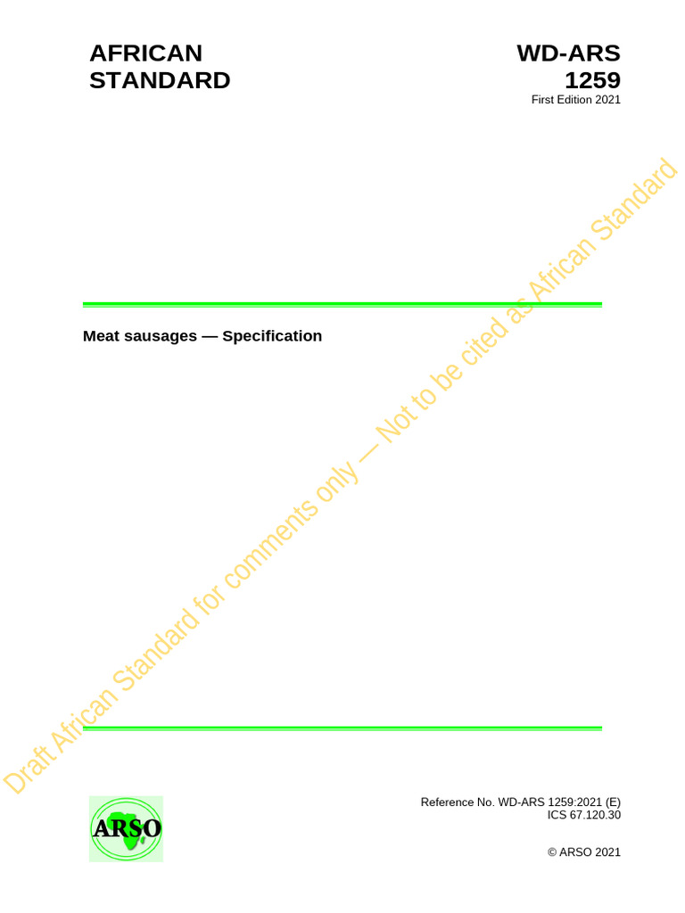 WD-ARS 1259-2021 Meet Sausages | PDF | Sausage | Meat