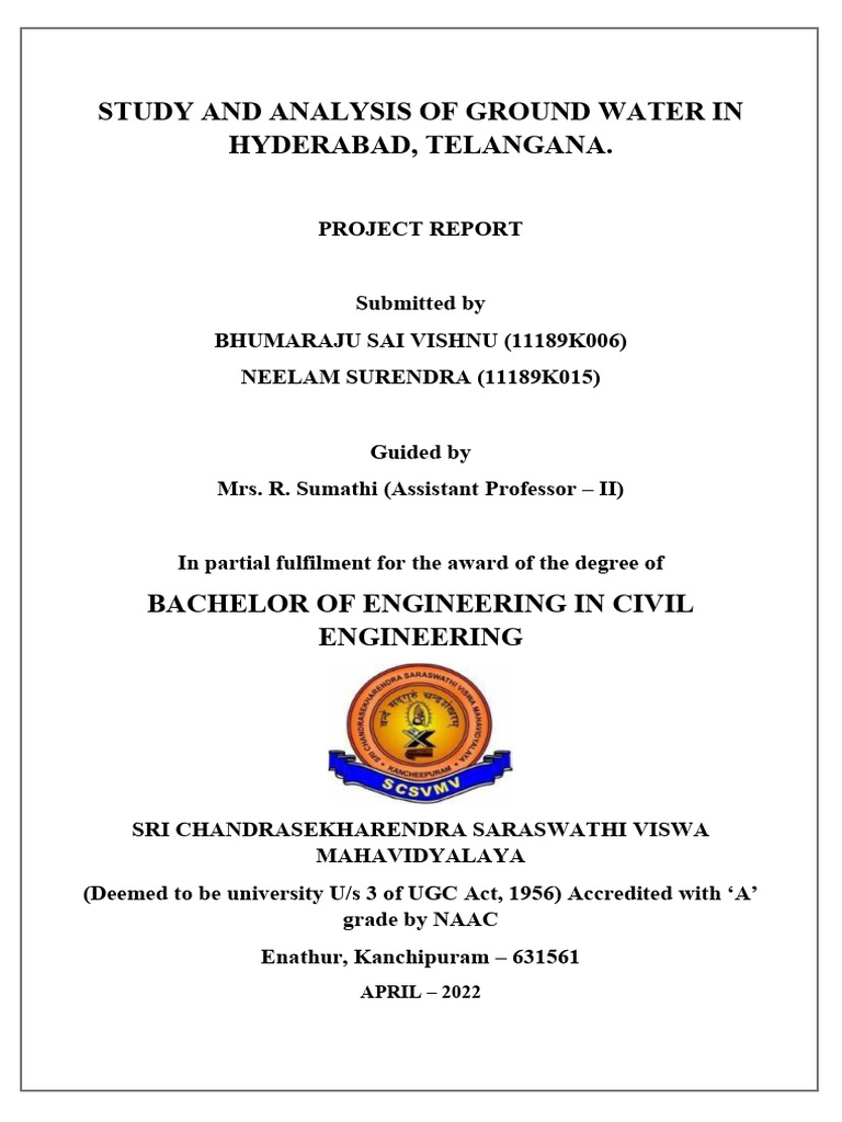 Final Project Report | PDF | Water Quality | Water