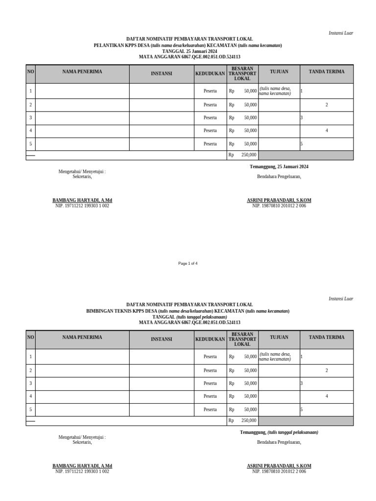 Template Nominatif | PDF