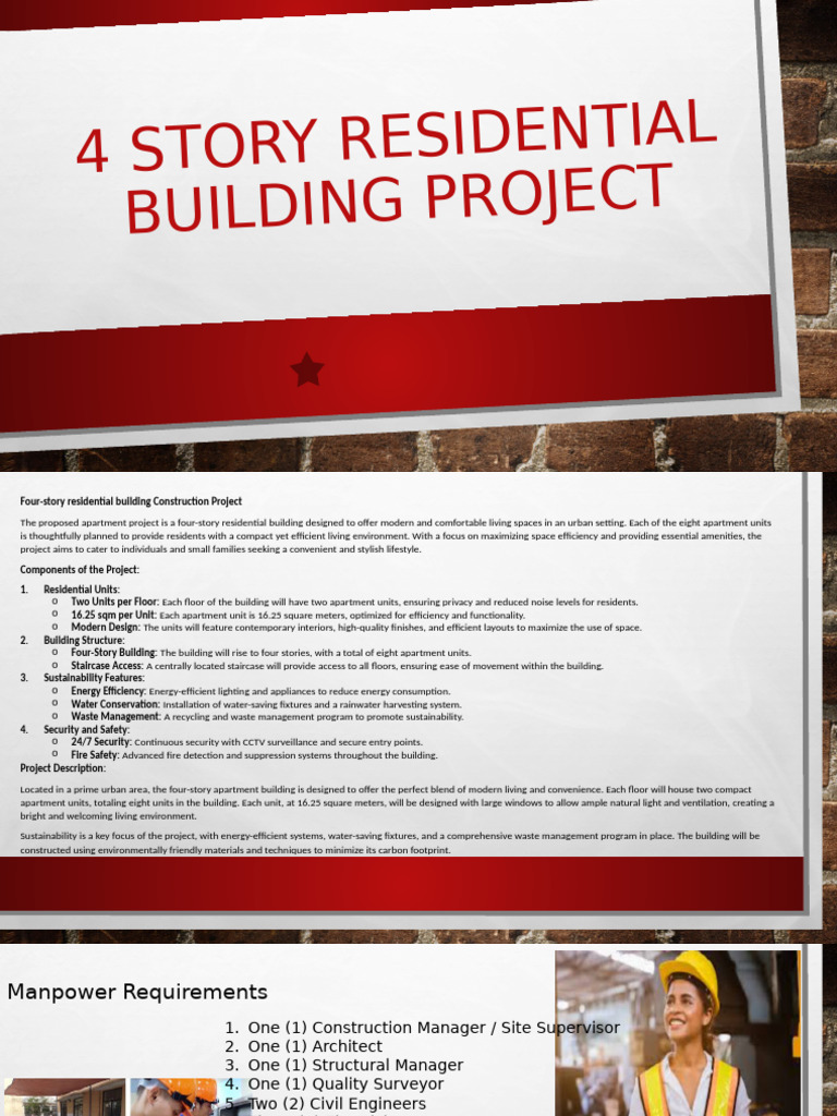 4 Story Residential Building Project | PDF | Concrete | Energy Conservation