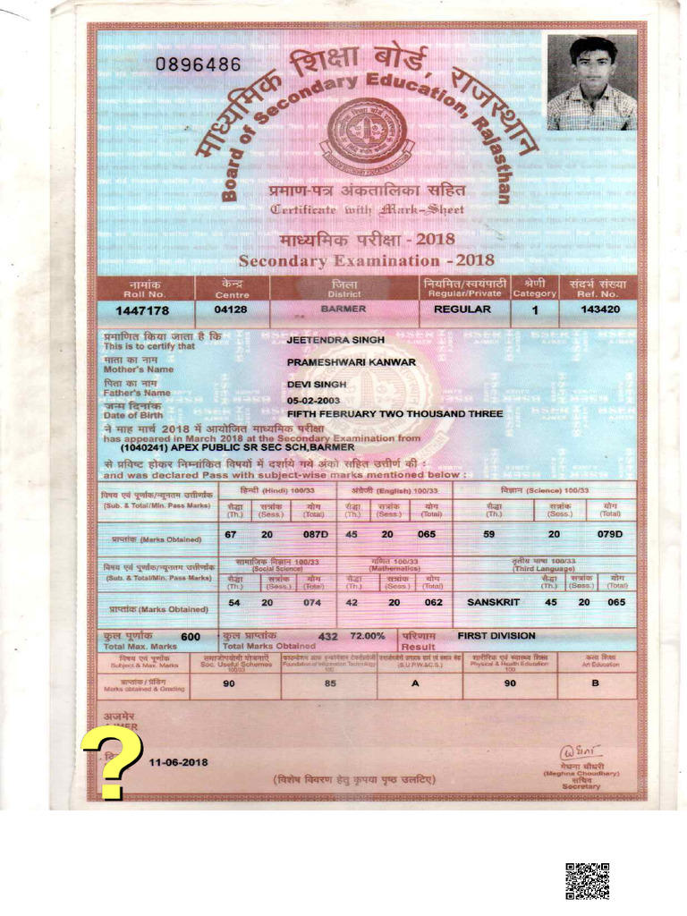 10TH Marksheet | PDF