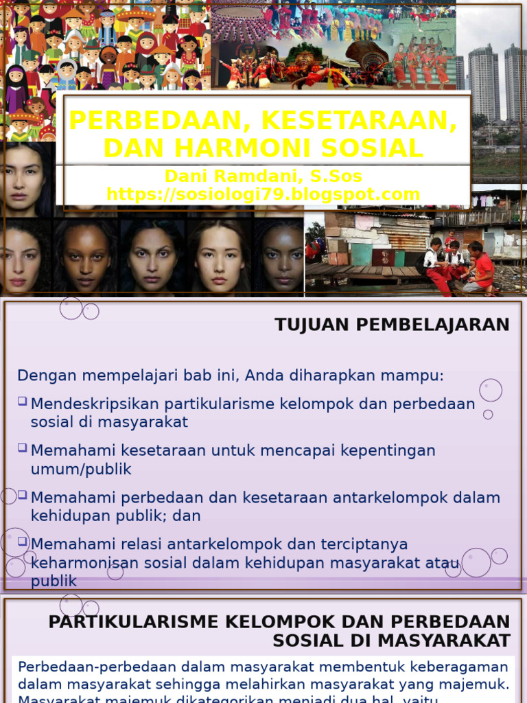 Perbedaan, Kesetaraan, Dan Harmoni Sosial | PDF | Ilmu Sosial | Sains & Matematika