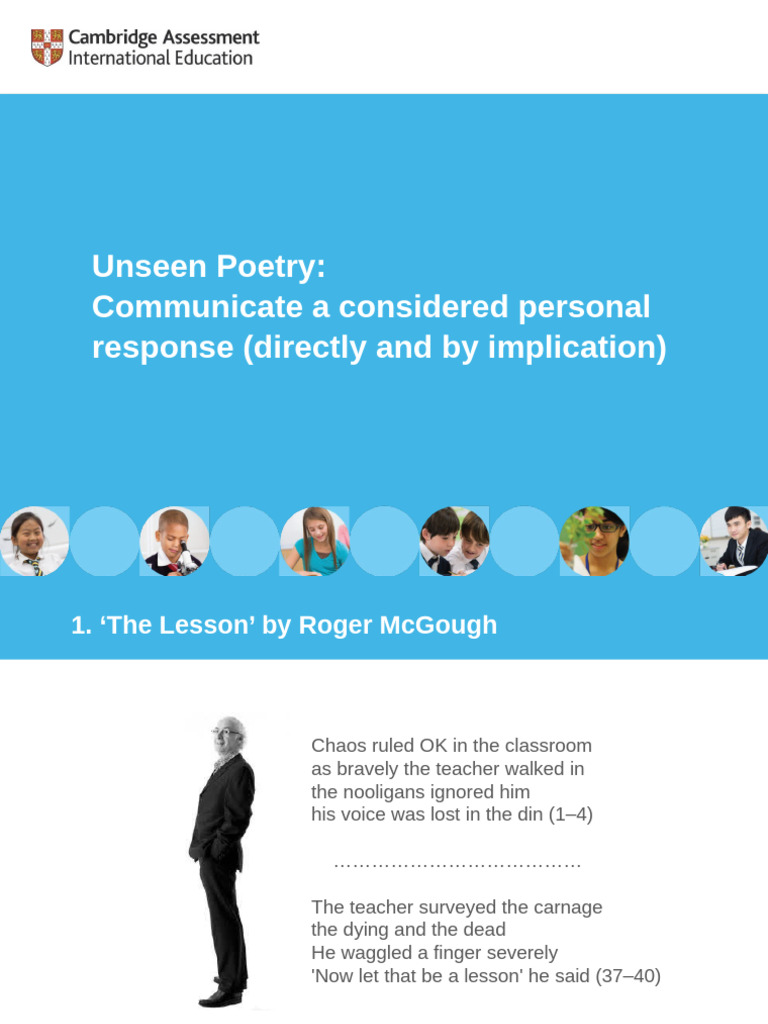 SkillsPack UnseenPoetry PersonalResponse PowerPoint | PDF | Thought