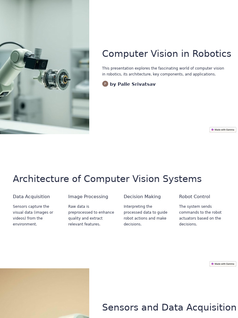 Computer Vision in Robotics | PDF | Computer Vision | Robotics