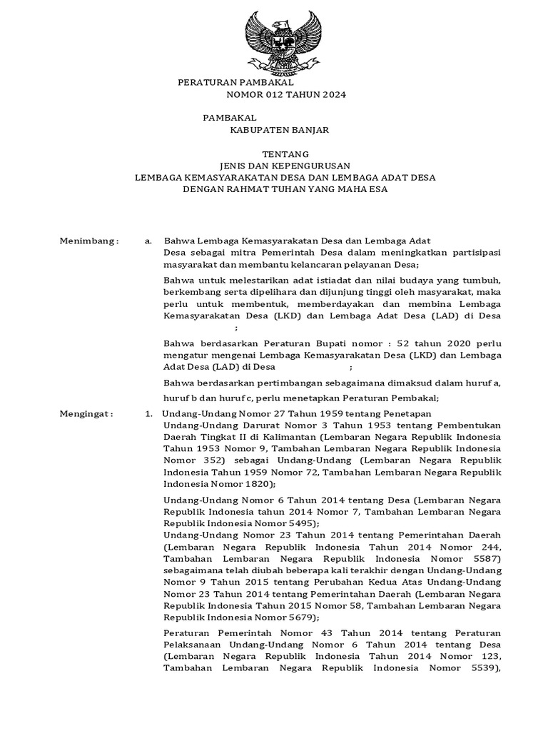 Perdes Tentang LKD & LAD | PDF