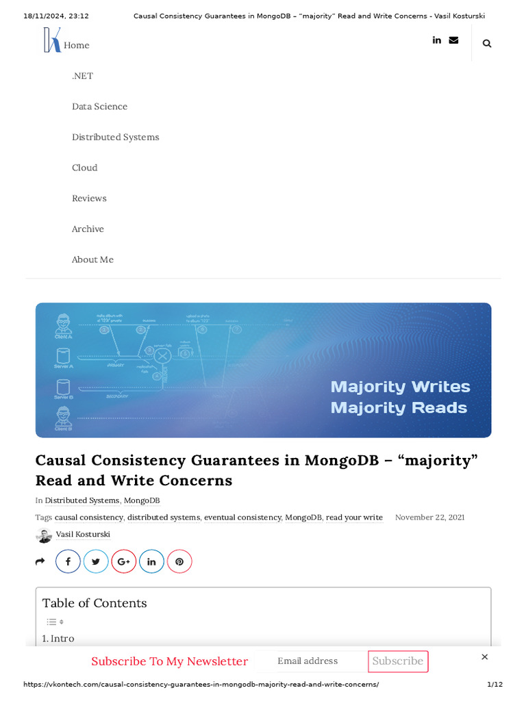 Causal Consistency Guarantees in MongoDB - "Majority" Read and Write Concerns - Vasil Kosturski ...