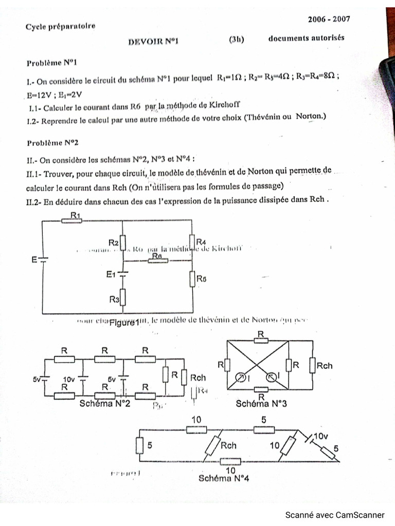 Devoirs Et Examens Électricité | PDF