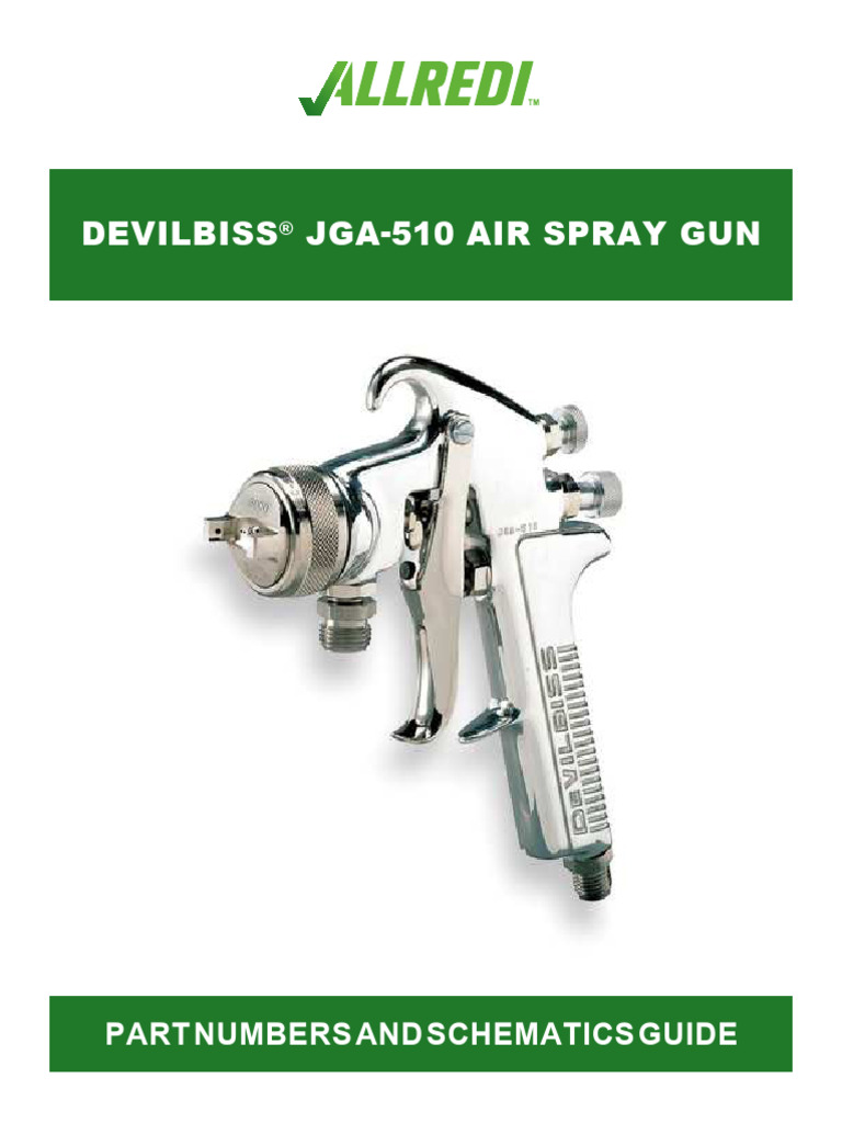 Devilbiss Jga 510 Air Spray Gun Part Numbers and Schematics Guide ...
